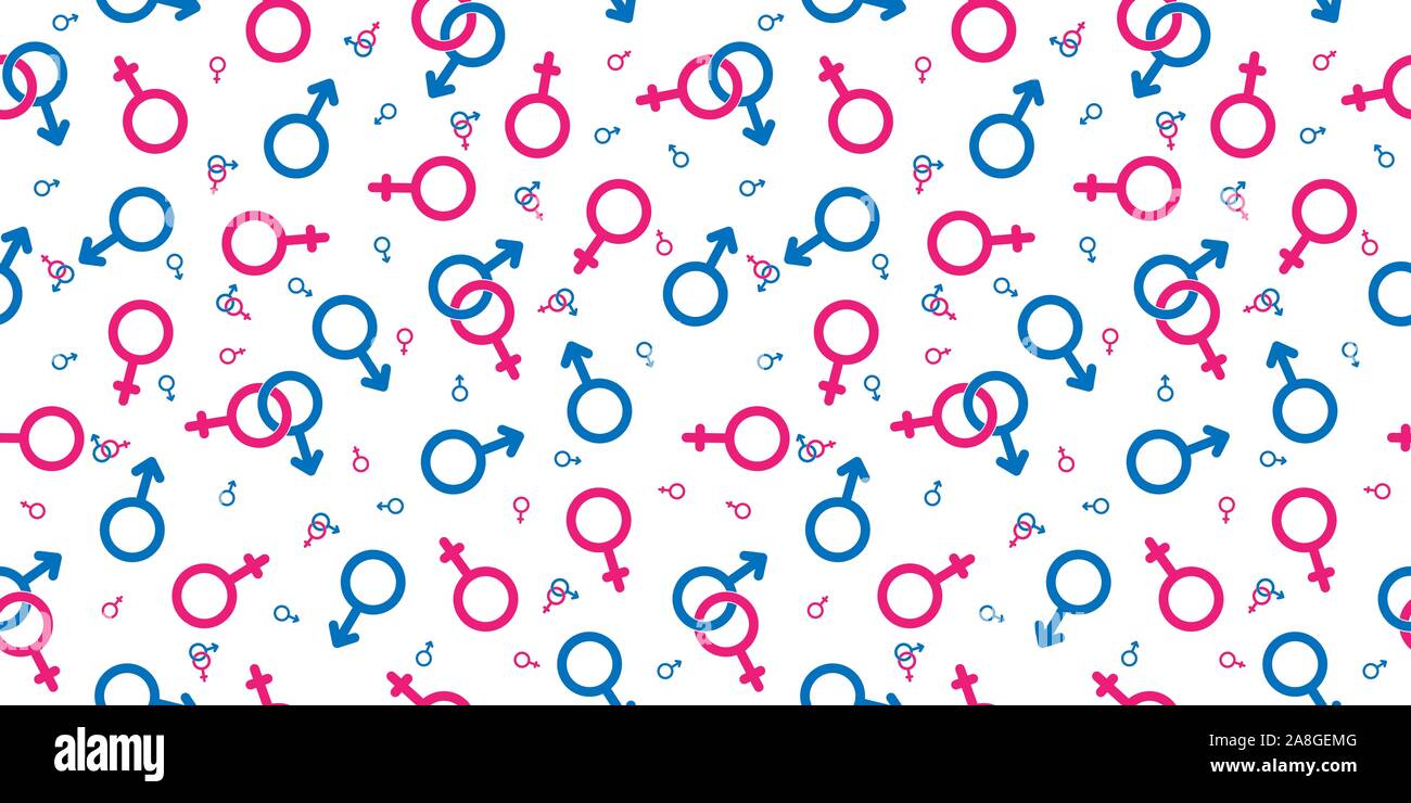 Seamless pattern with male and female icons for textiles, packaging ...