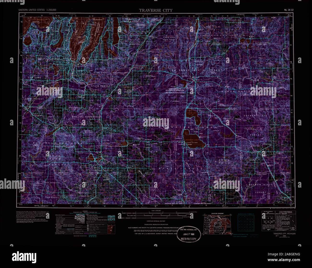 Traverse city michigan map hi-res stock photography and images - Alamy
