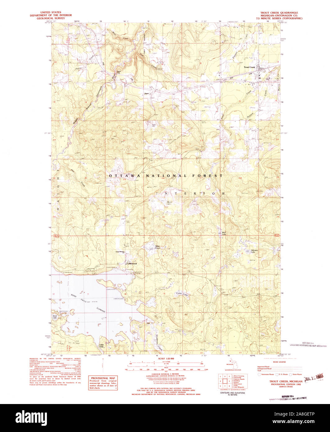 Map of trout creek hi-res stock photography and images - Alamy