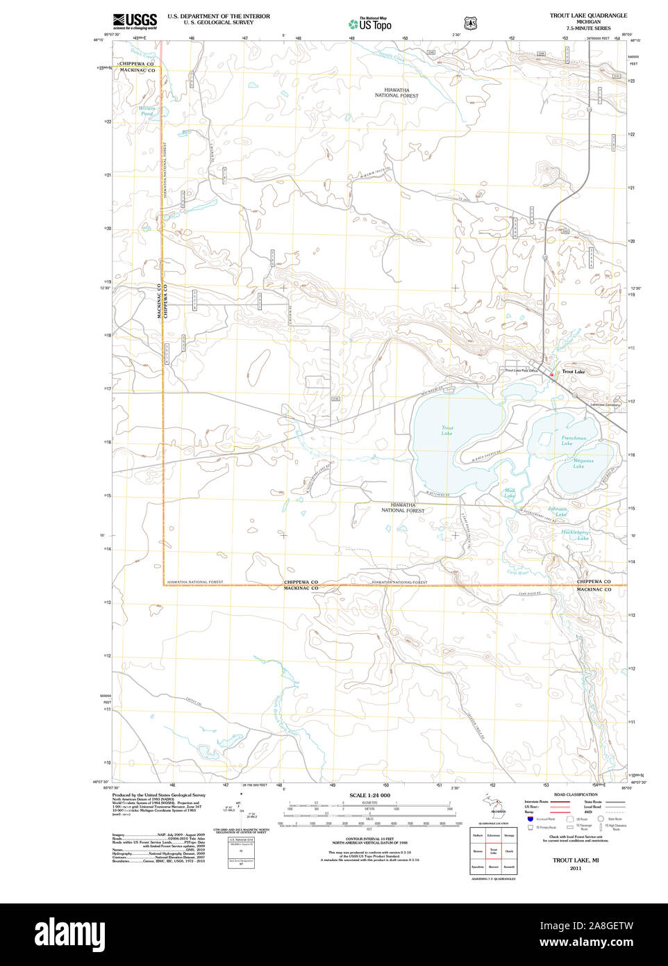 Trout lake michigan map hi-res stock photography and images - Alamy