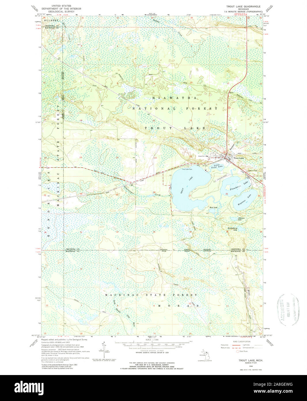Trout lake michigan map hi-res stock photography and images - Alamy