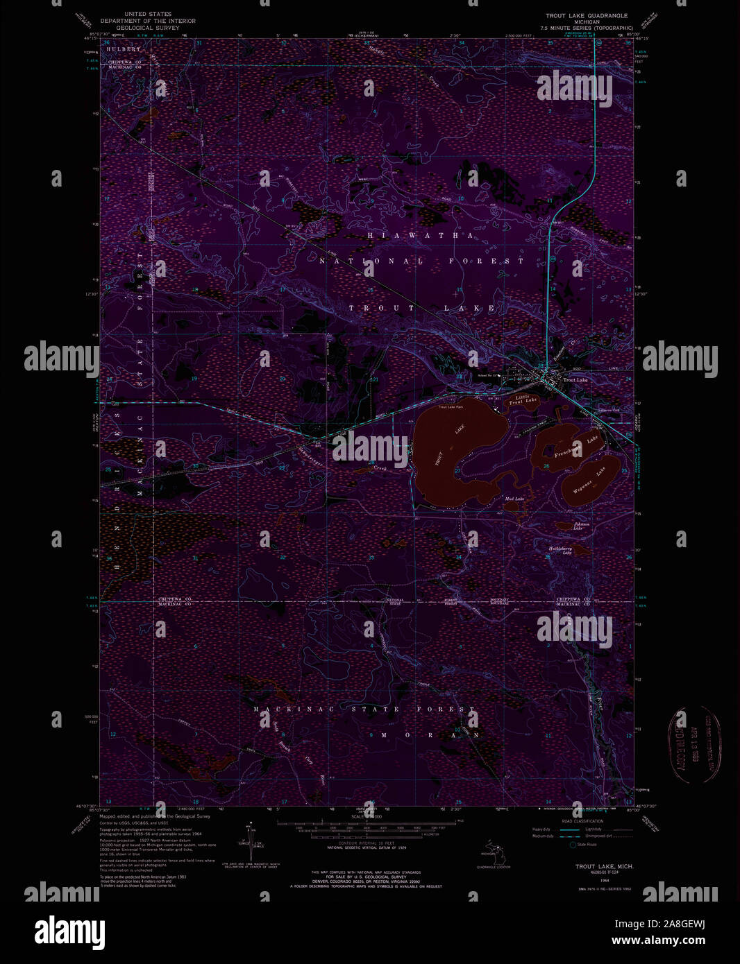 Trout lake michigan map hi-res stock photography and images - Alamy