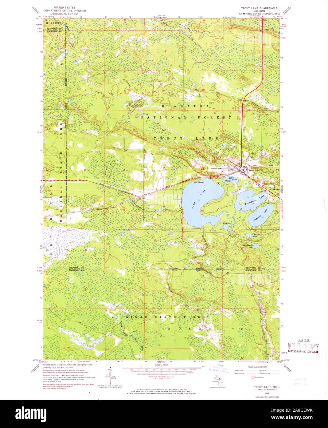 Trout lake michigan map hi-res stock photography and images - Alamy