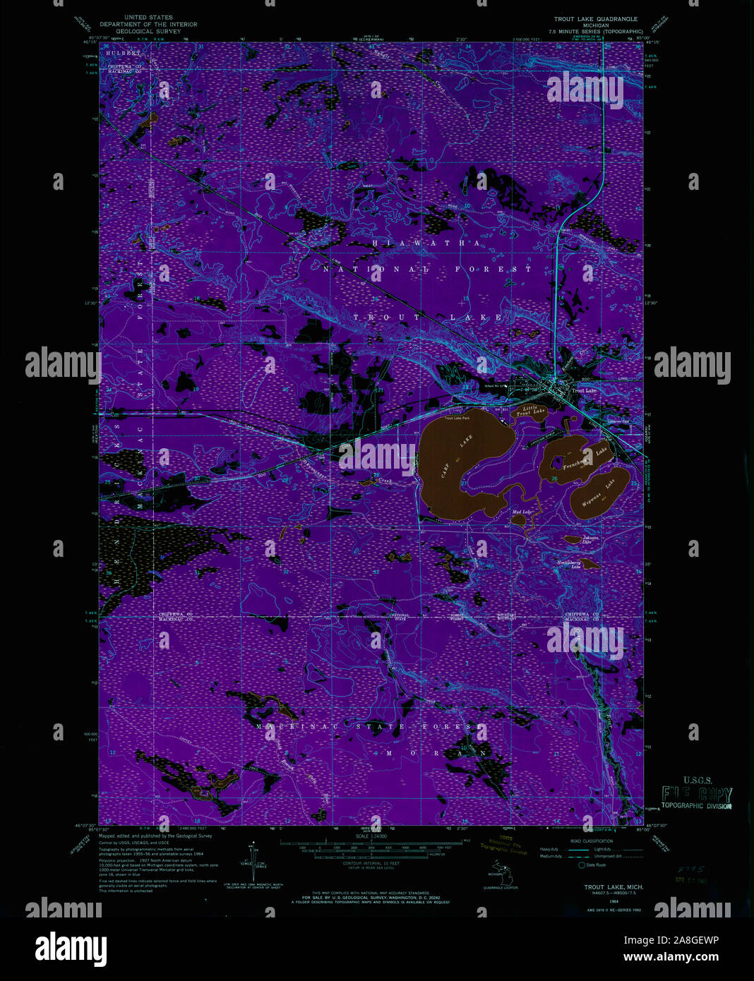 Trout lake michigan map hi-res stock photography and images - Alamy