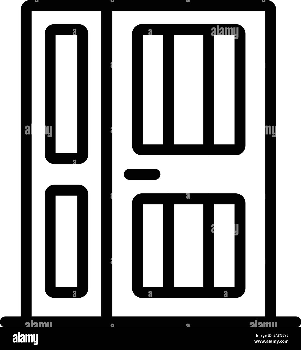 Closed front door icon, outline style Stock Vector Image & Art - Alamy