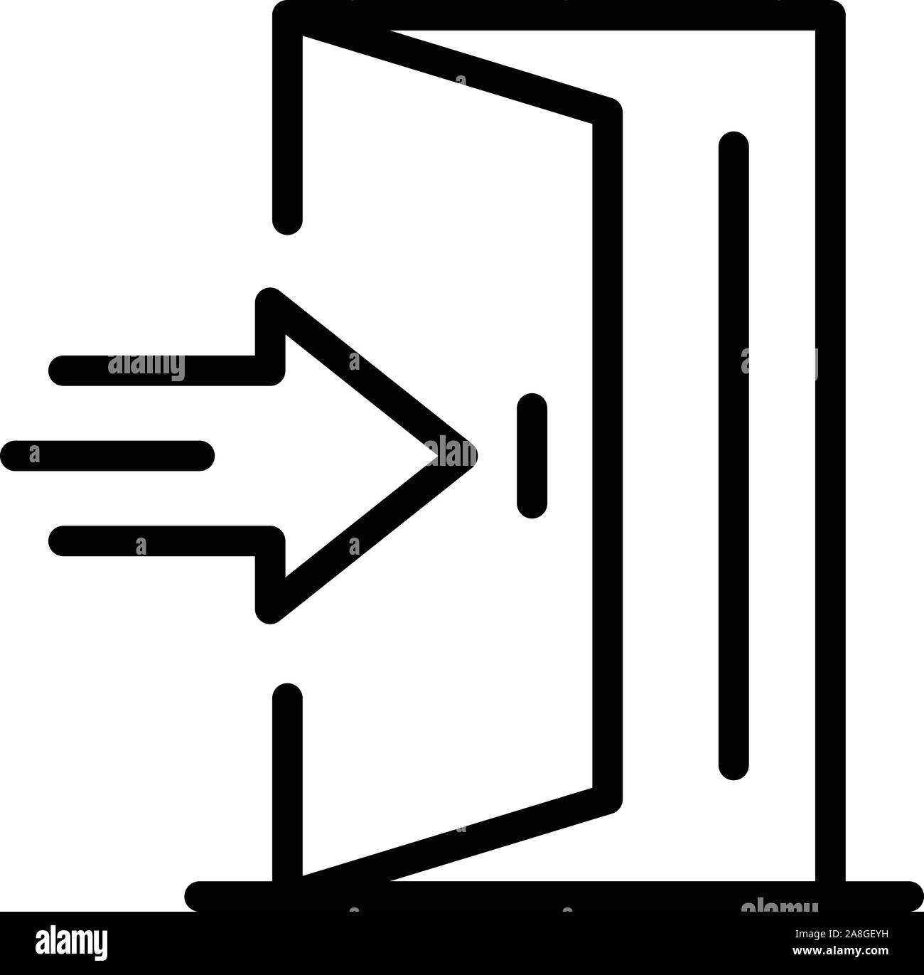 Door board icon outline Black and White Stock Photos & Images - Alamy