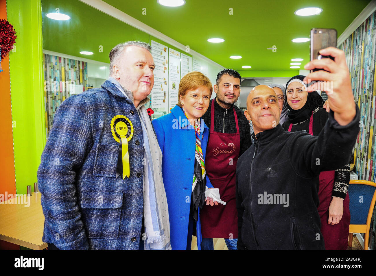 Alloa, UK. 06th Nov, 2019. Syrian-born shop owners Yasser Kannan and ...