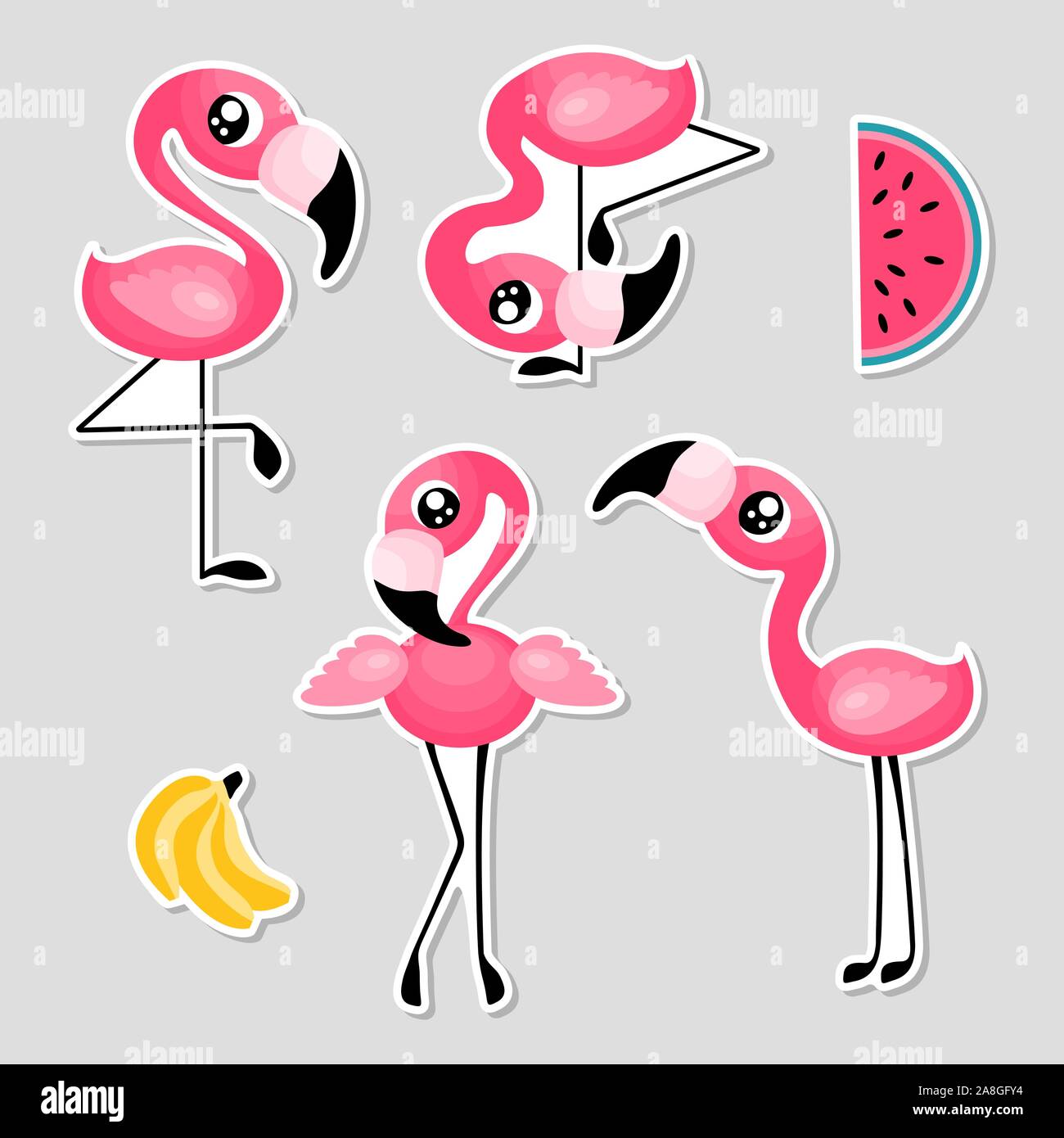 Pink Flamingos Cartoon