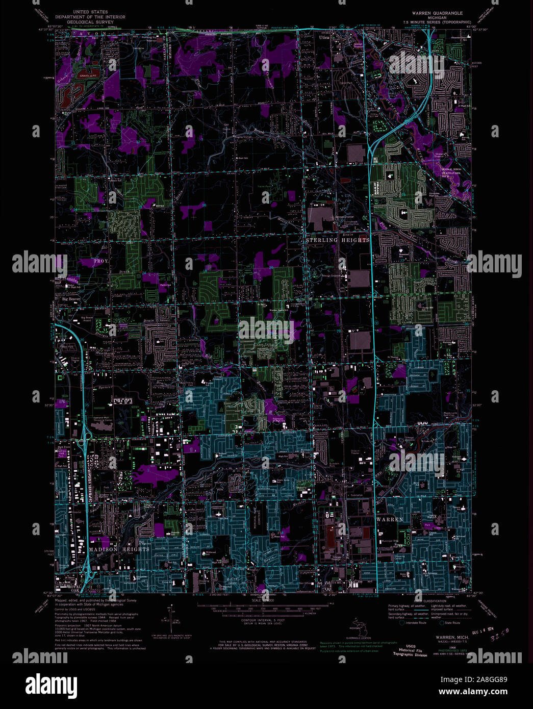 Map of warren michigan hi-res stock photography and images - Alamy