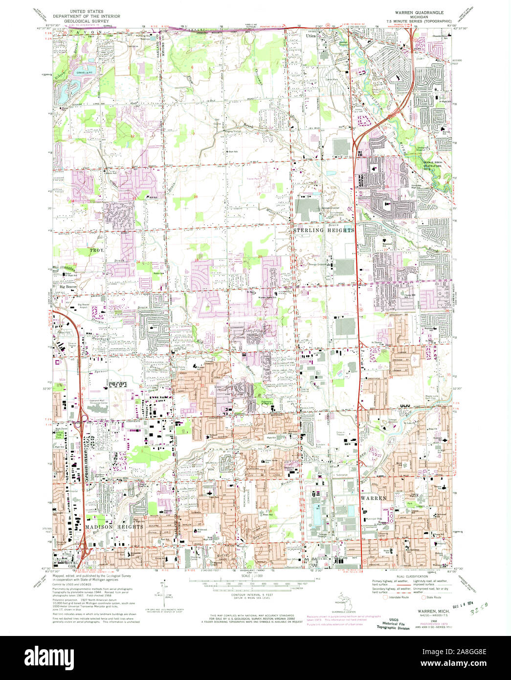 Map of warren michigan hi-res stock photography and images - Alamy