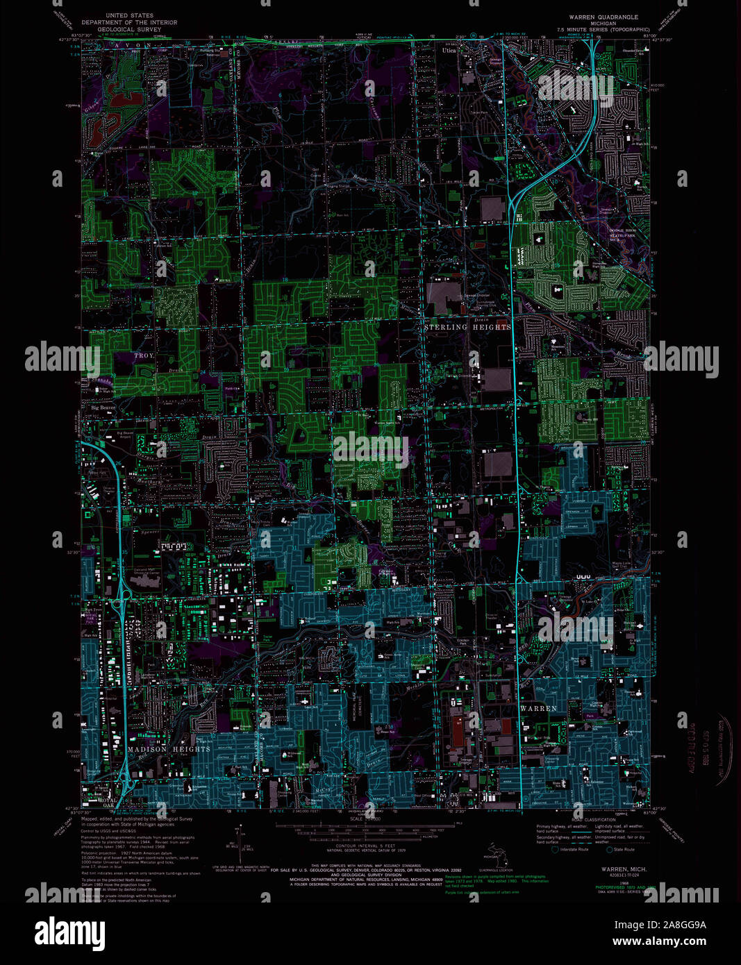 Map of warren michigan hi-res stock photography and images - Alamy