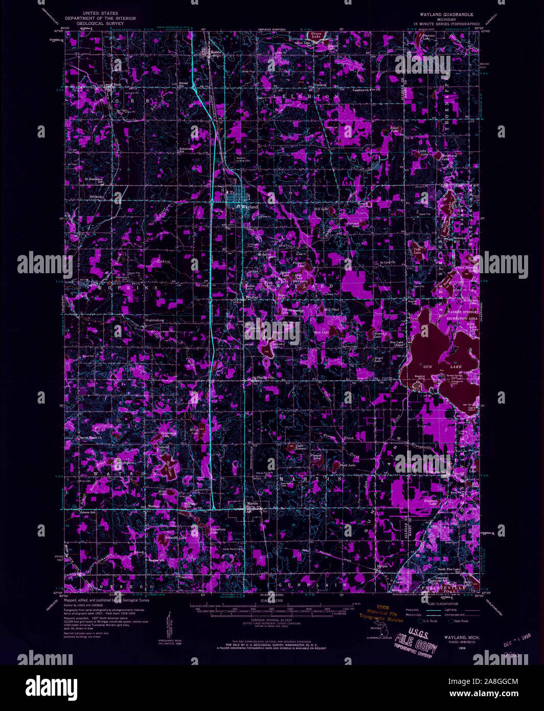 Wayland michigan map hi-res stock photography and images - Alamy