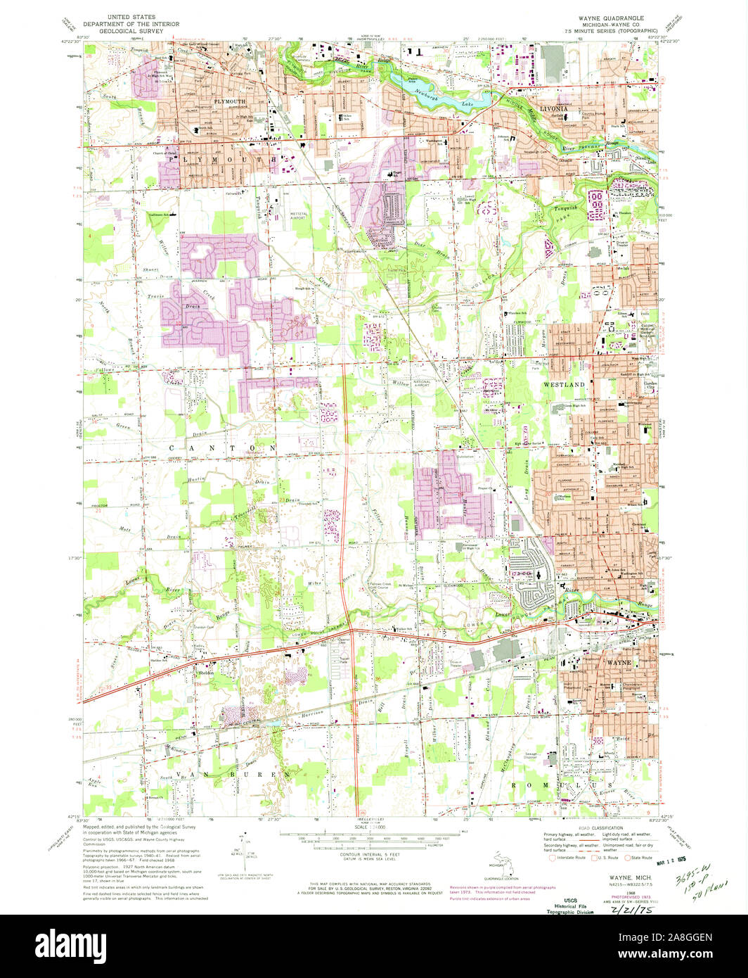 Wayne michigan map hi-res stock photography and images - Alamy