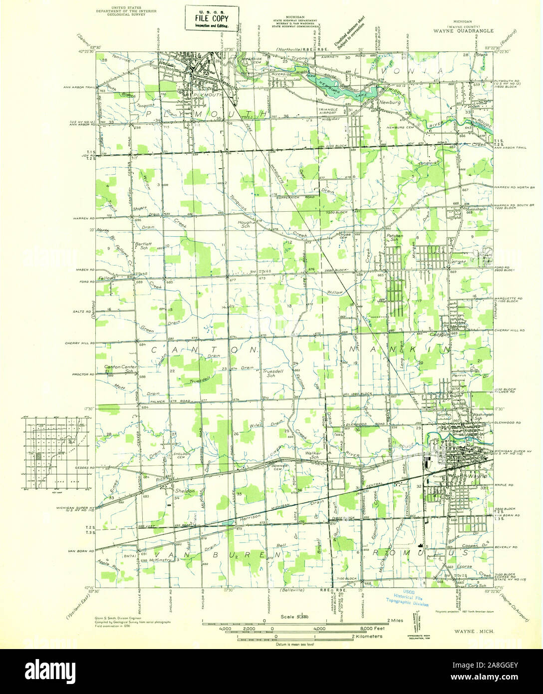 Wayne michigan map hi-res stock photography and images - Alamy