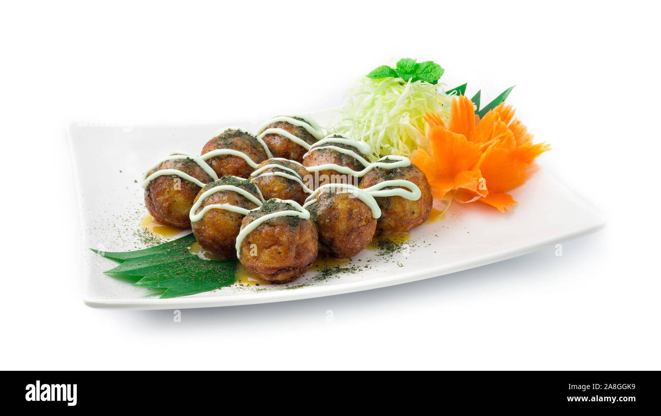 Takoyaki inside with Tako Octopus cutlet Snack Break Japanese Food ...