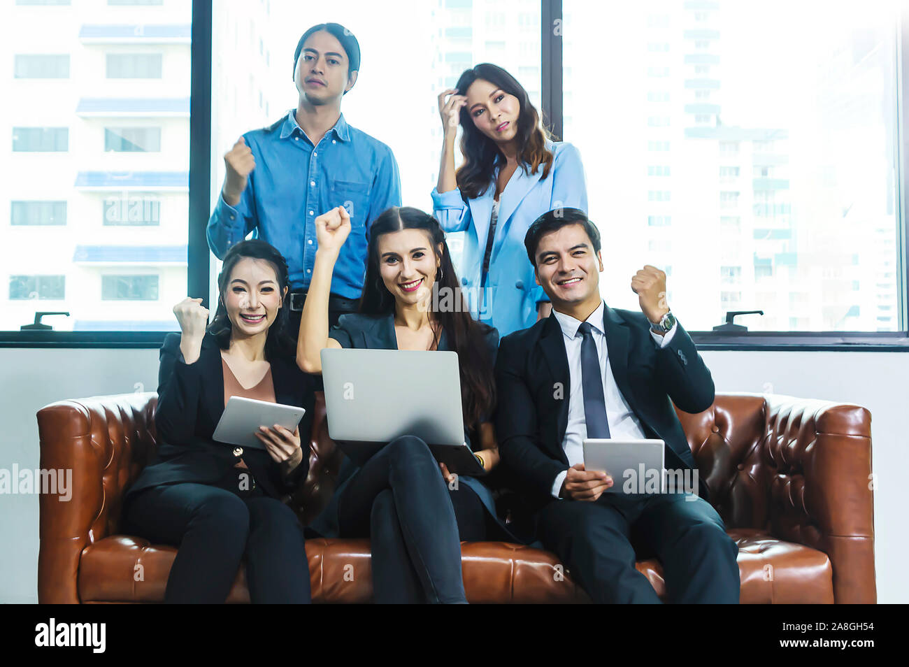 Successful business people group working everyday job at modern office ...