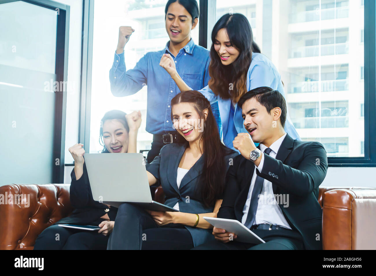 Successful business people group working everyday job at modern office ...