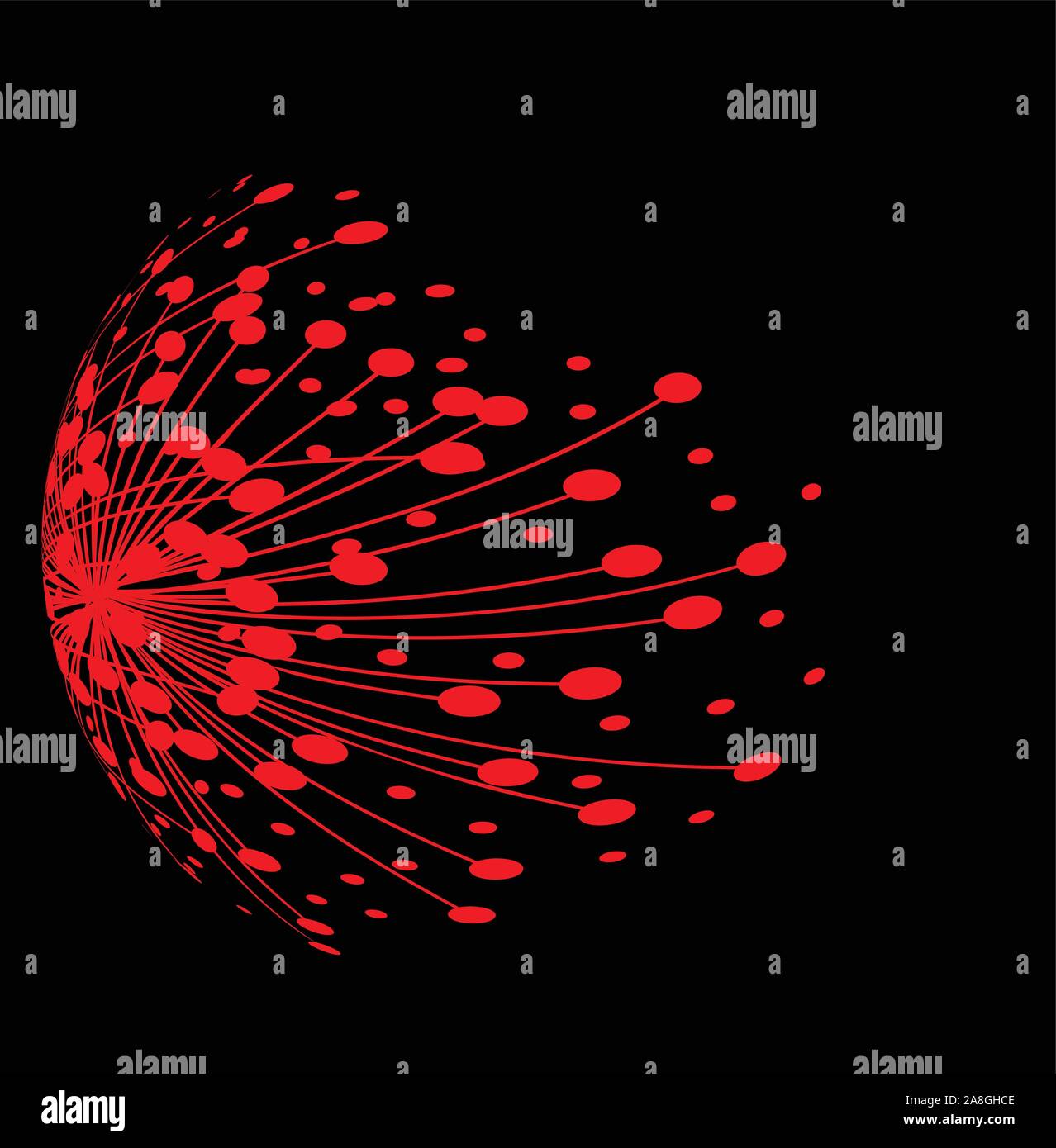 An abstract red explosive background over a black background Stock ...