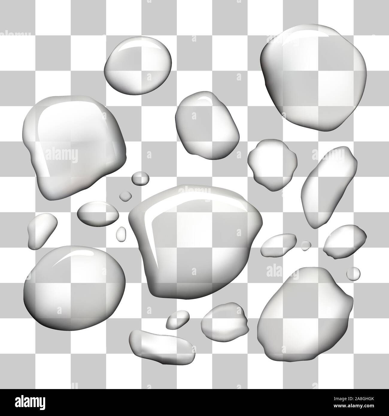 vector water drops on isolated transparent background Stock Vector ...