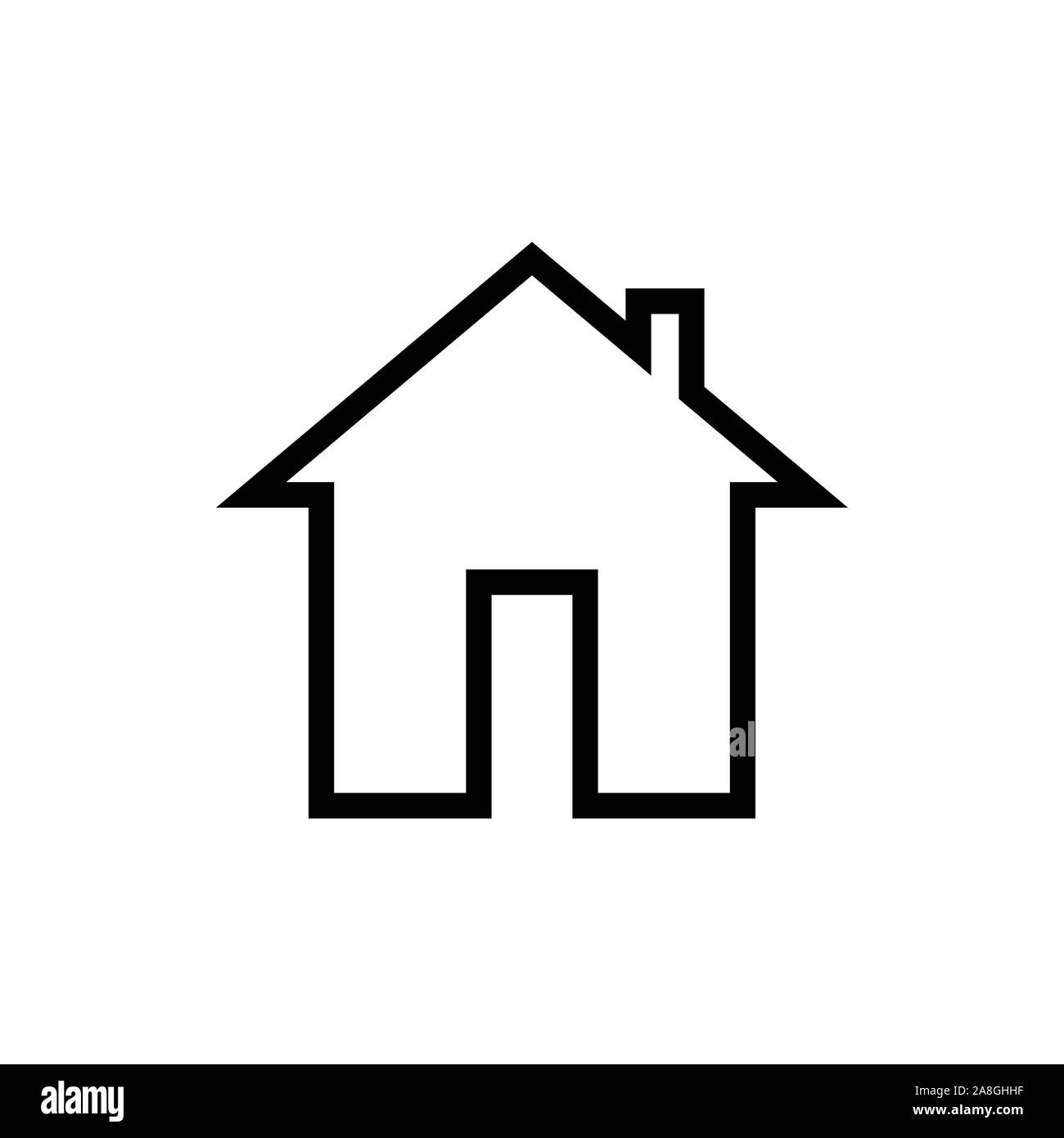 vector simple linear house icon on white isolated background Stock ...