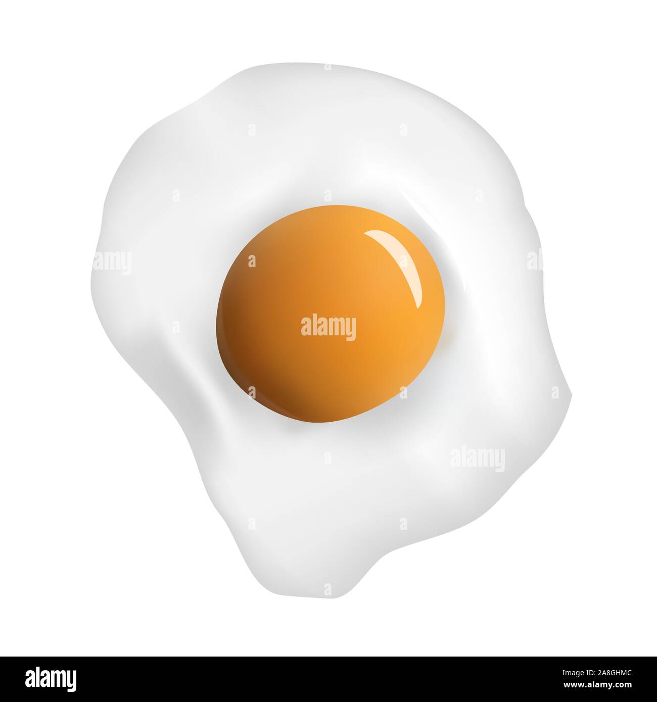 vector fried egg on a white isolated background Stock Vector Image & Art - Alamy