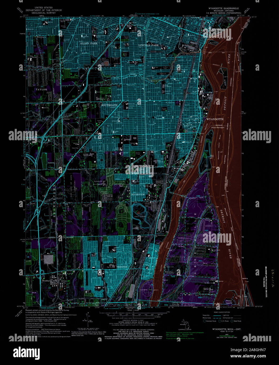Wyandotte map hi-res stock photography and images - Alamy
