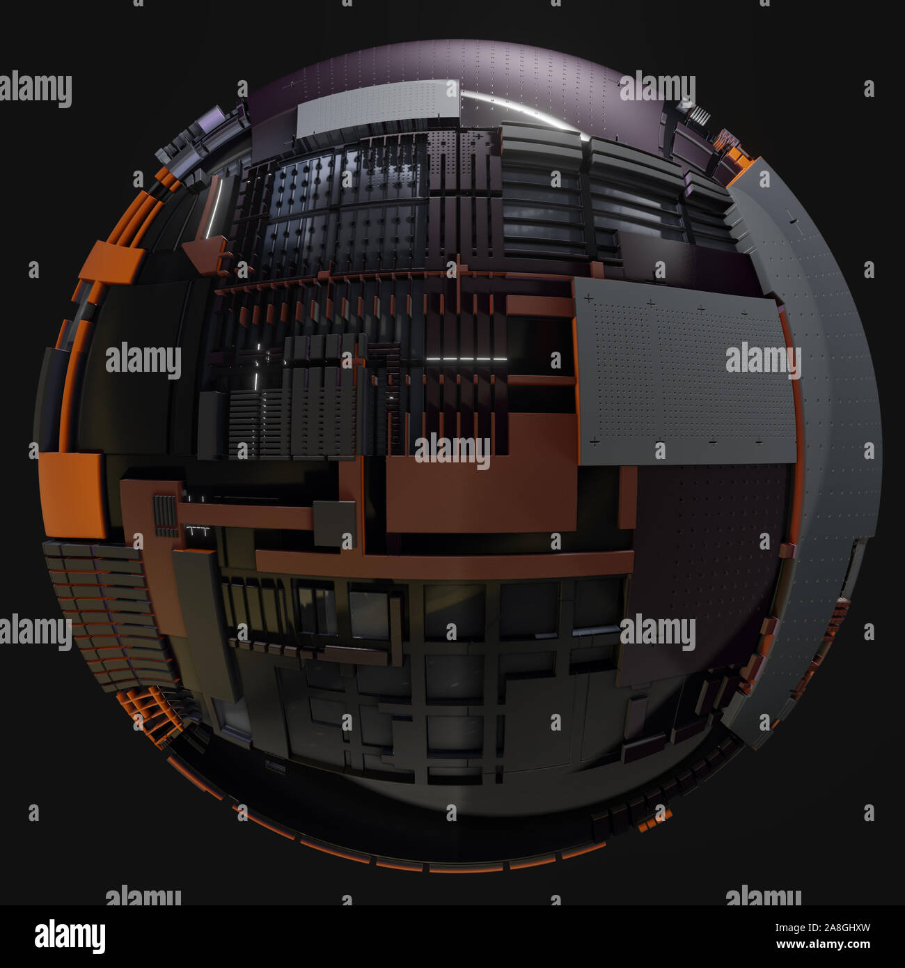 Abstract Hardsurface Sci-Fi Technology Sphere. Space Station Or ...