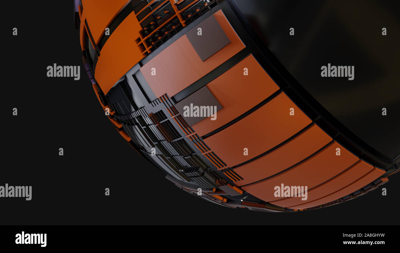 Abstract Hardsurface Sci-Fi Technology Sphere. Space Station Or ...