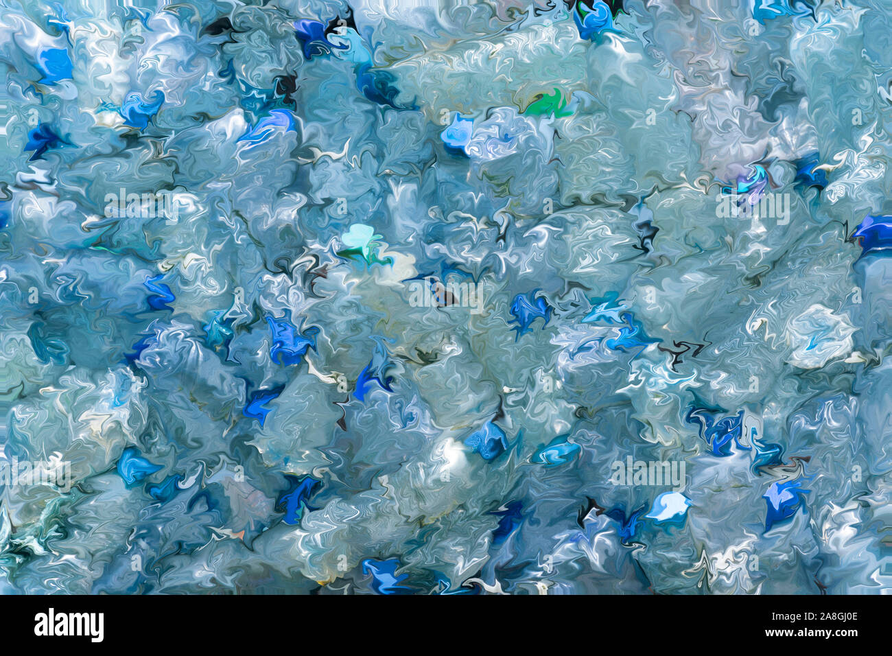 plastic waste, plastic bottles illustration debris just below the water ...