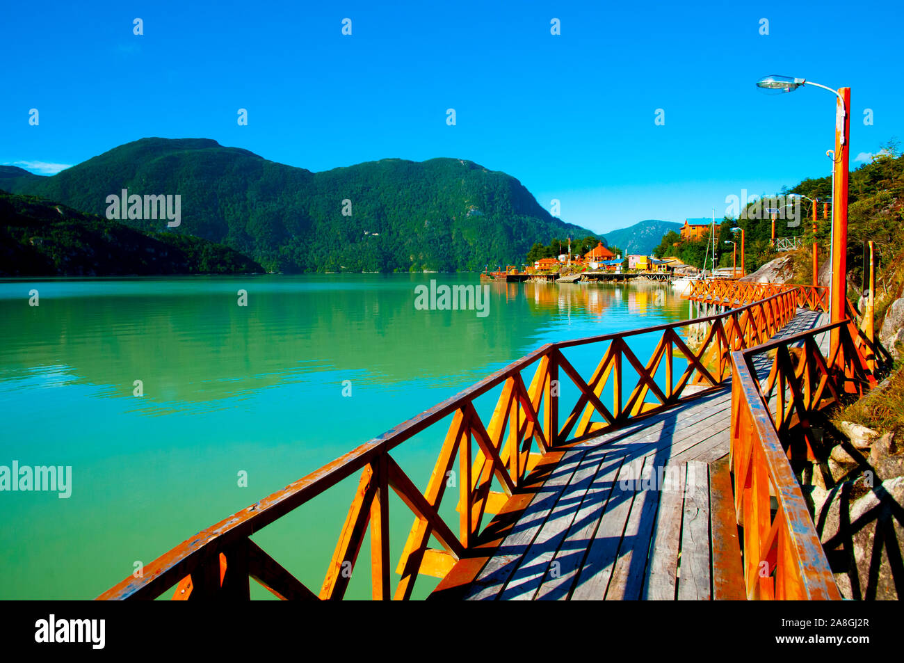 Village of Caleta Tortel - Chile Stock Photo - Alamy