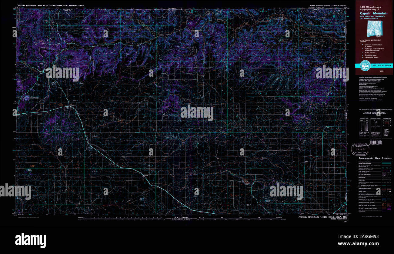 Map of capulin hi-res stock photography and images - Alamy