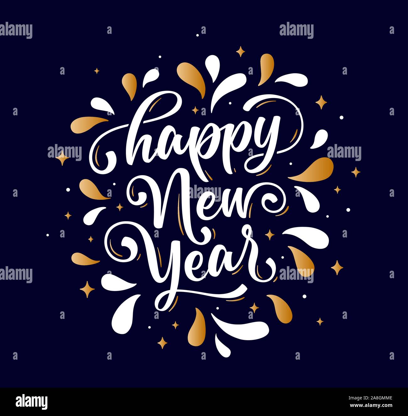 Happy new year lettering hi-res stock photography and images - Alamy