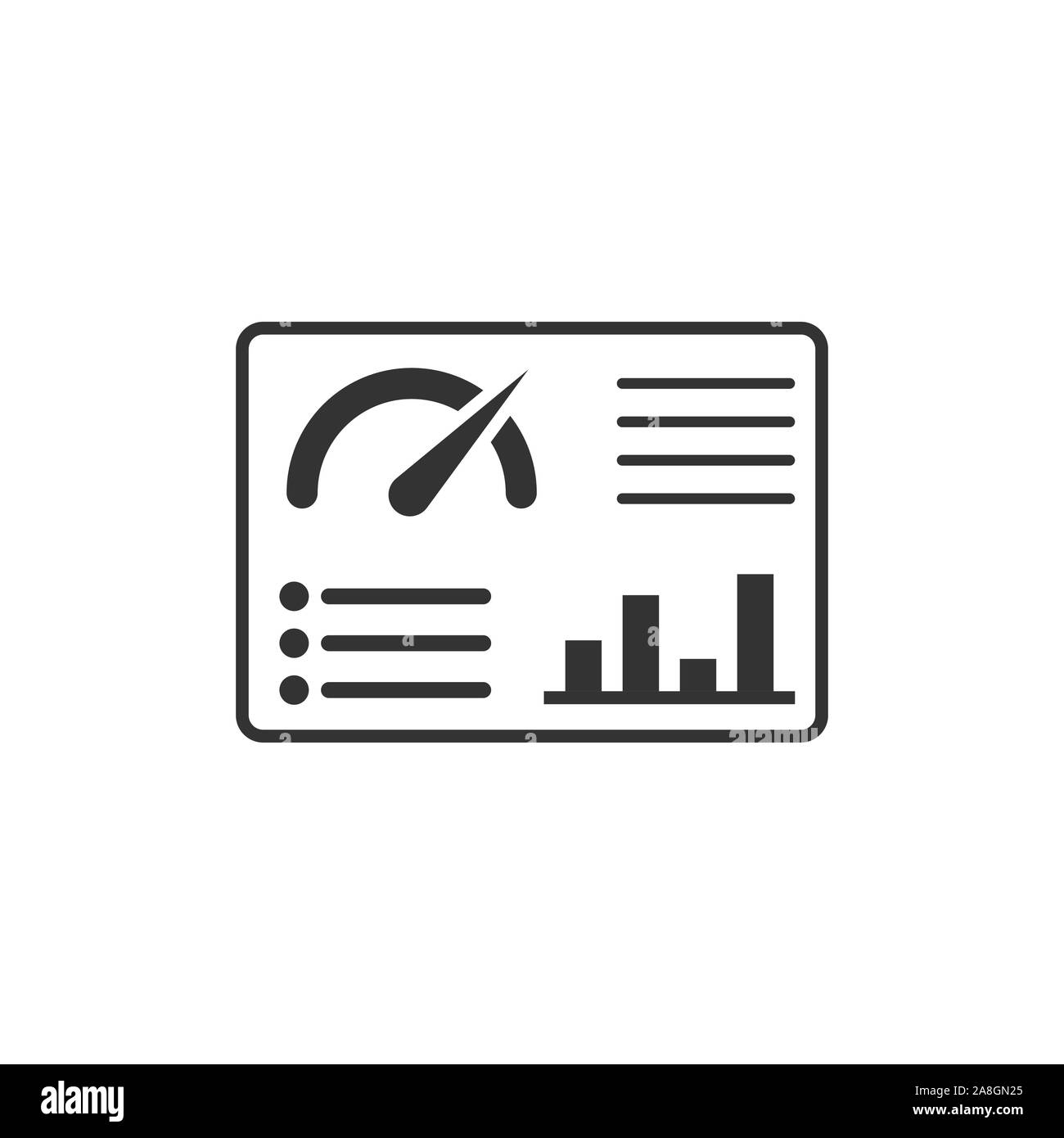 Dashboard icon in flat style. Finance analyzer vector illustration on ...