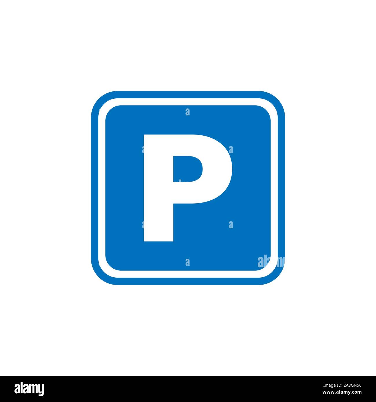 Car parking icon in flat style. Auto stand vector illustration on white ...
