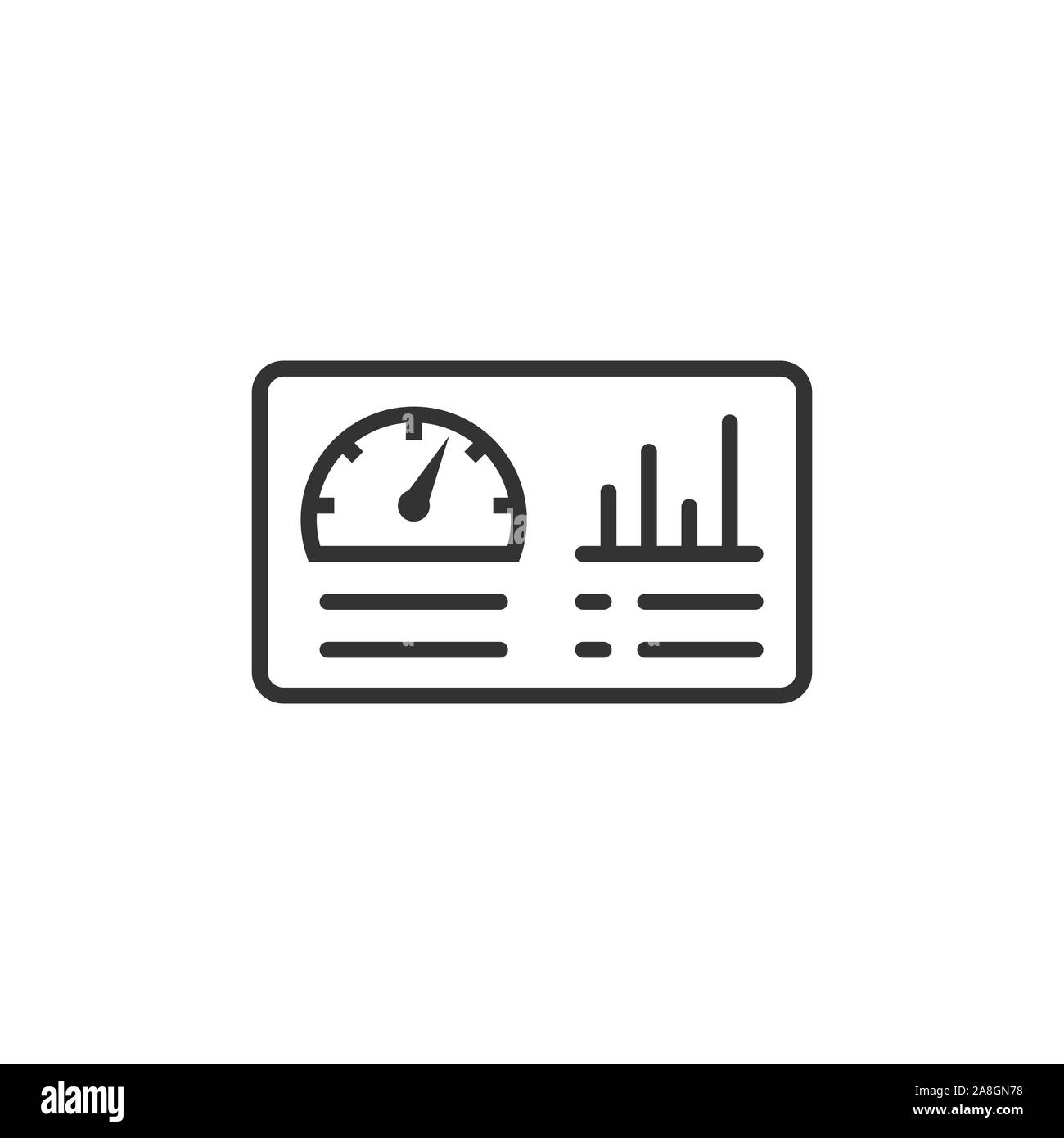 Dashboard icon in flat style. Finance analyzer vector illustration on ...