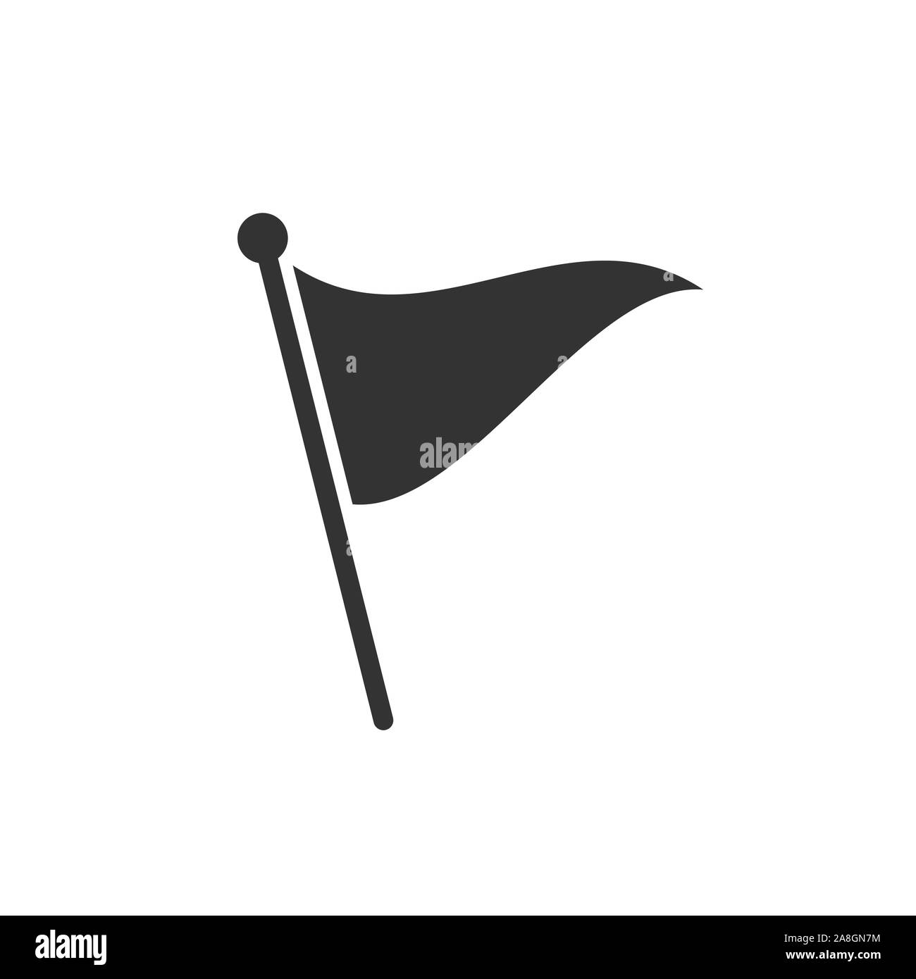 Flag icon in flat style. Pin vector illustration on white isolated ...