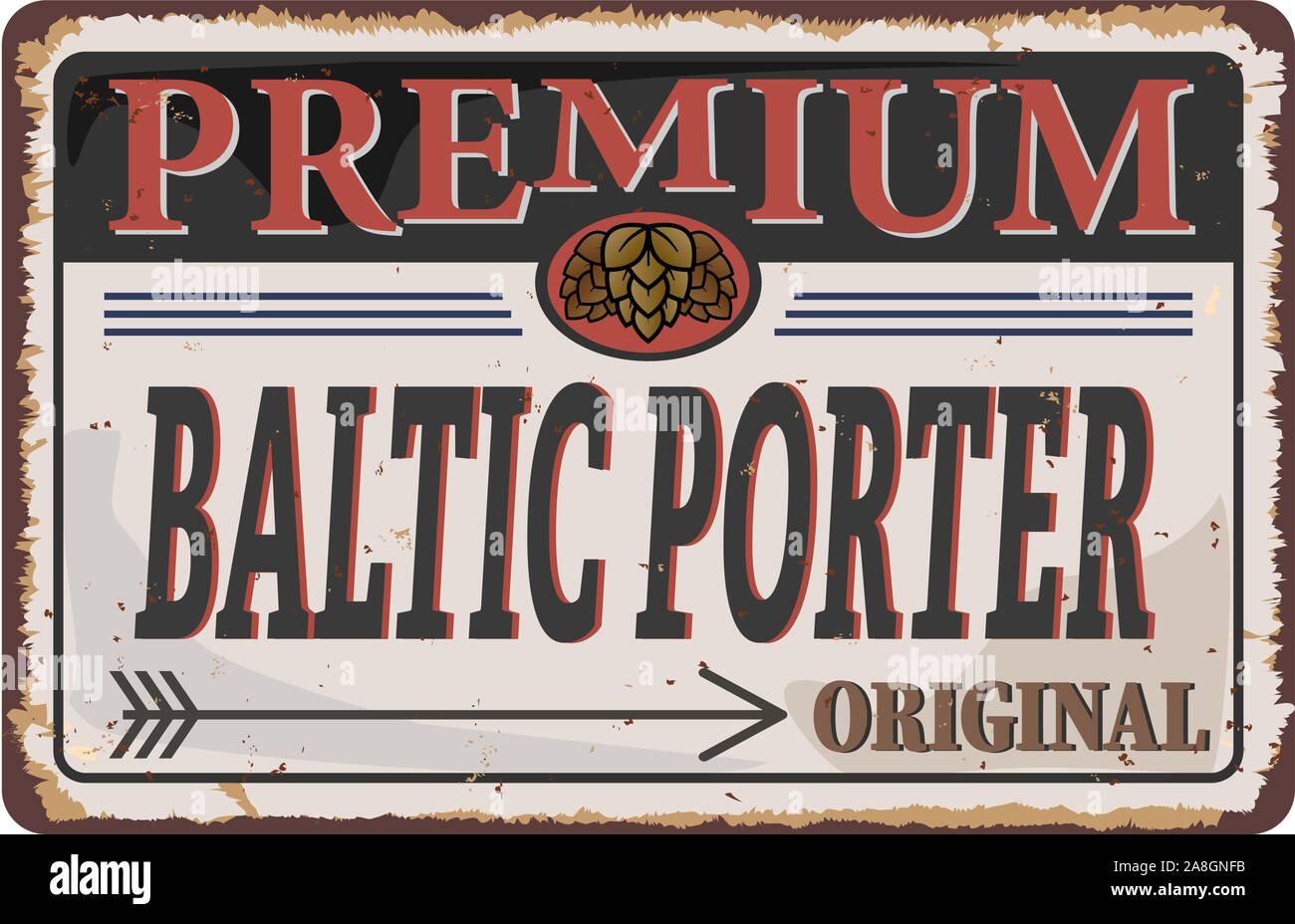 Baltic Porter Beer vintage vector rusted metal logo sign Stock Vector ...