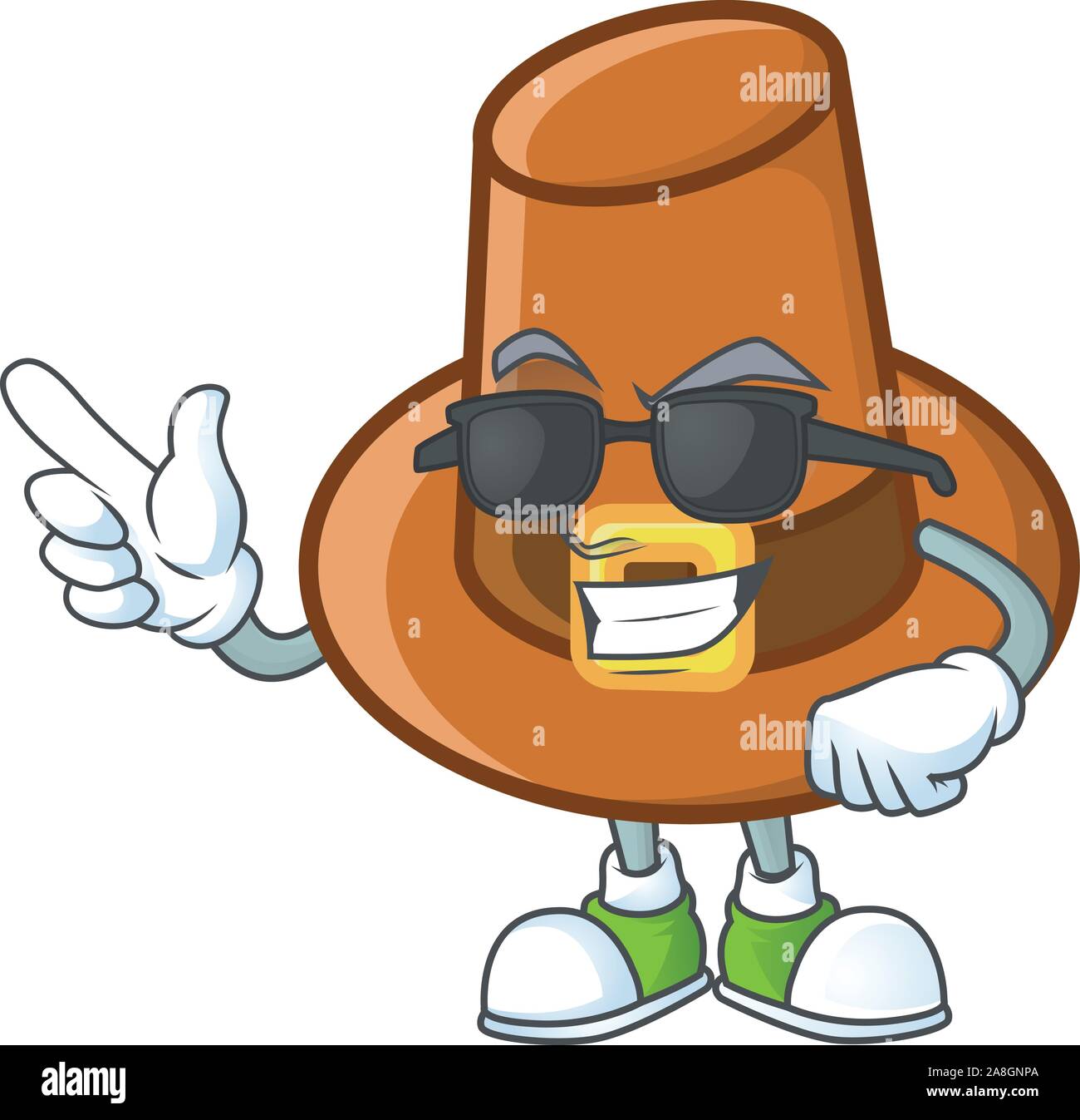 Cute brown pilgrim hat in super cool mascot Stock Vector Image & Art ...