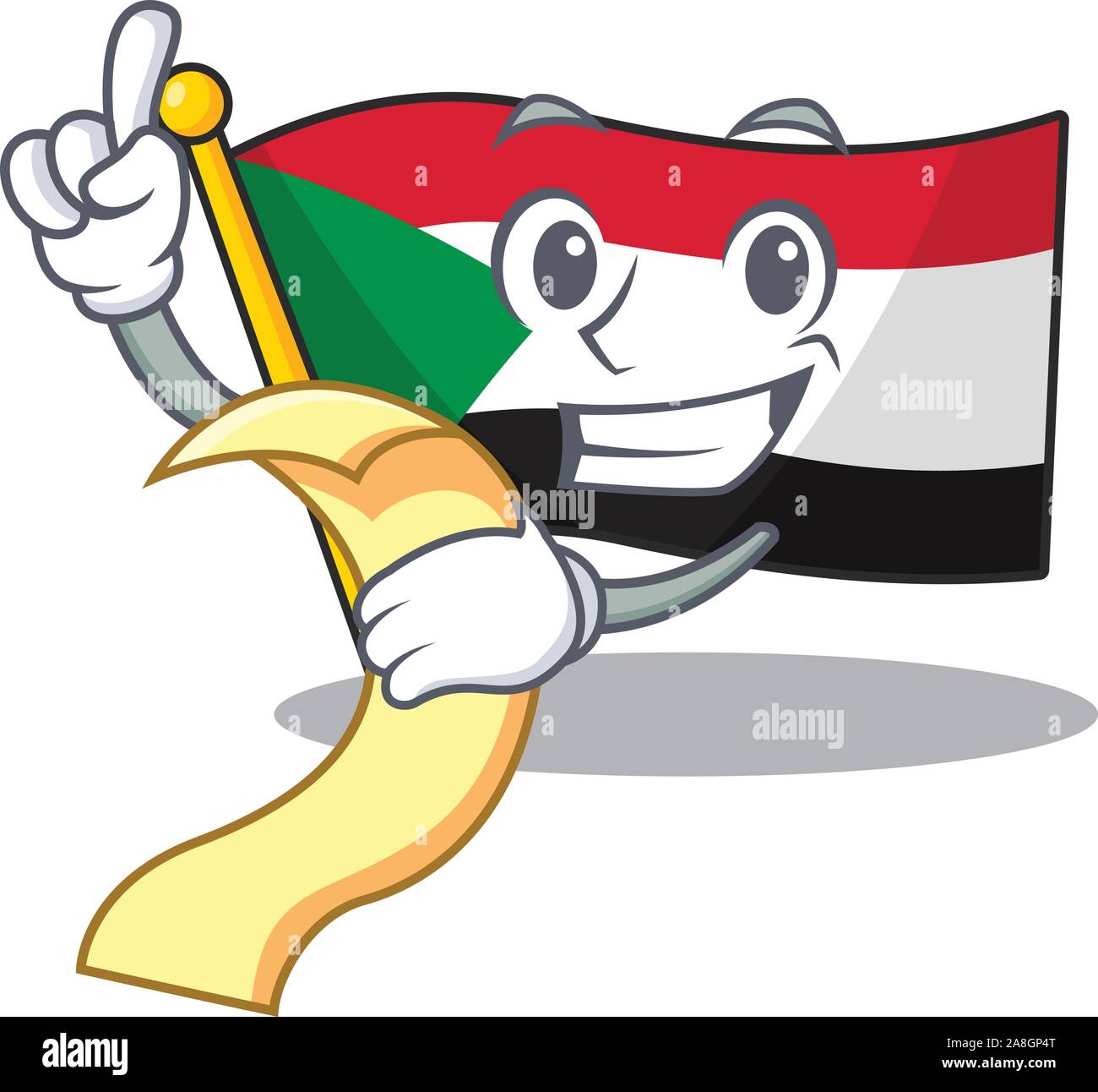 flag sudan character in cartoon shape holding bill Stock Vector Image ...