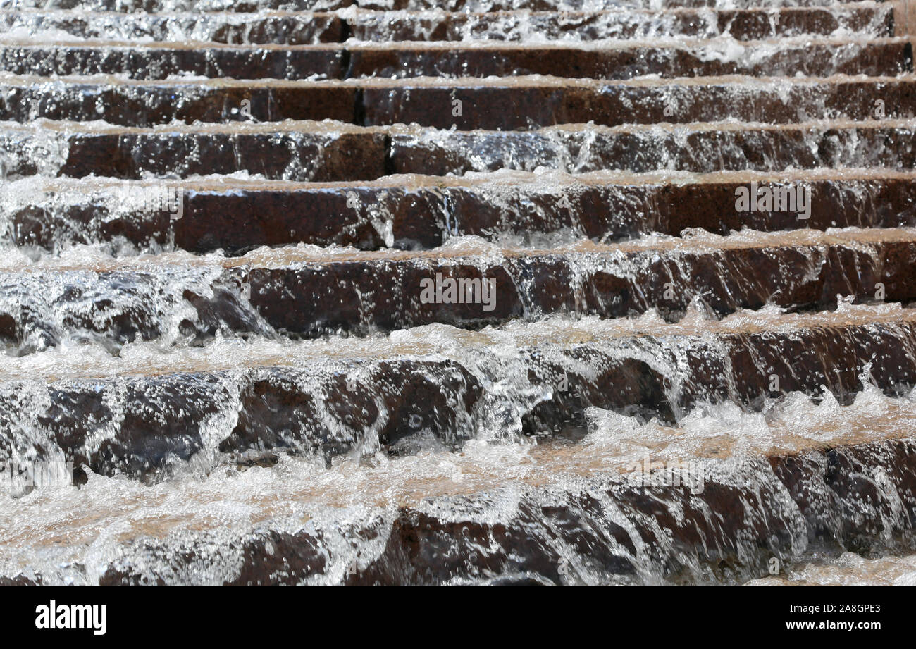 steps of a big stairway with water during flooding Stock Photo - Alamy