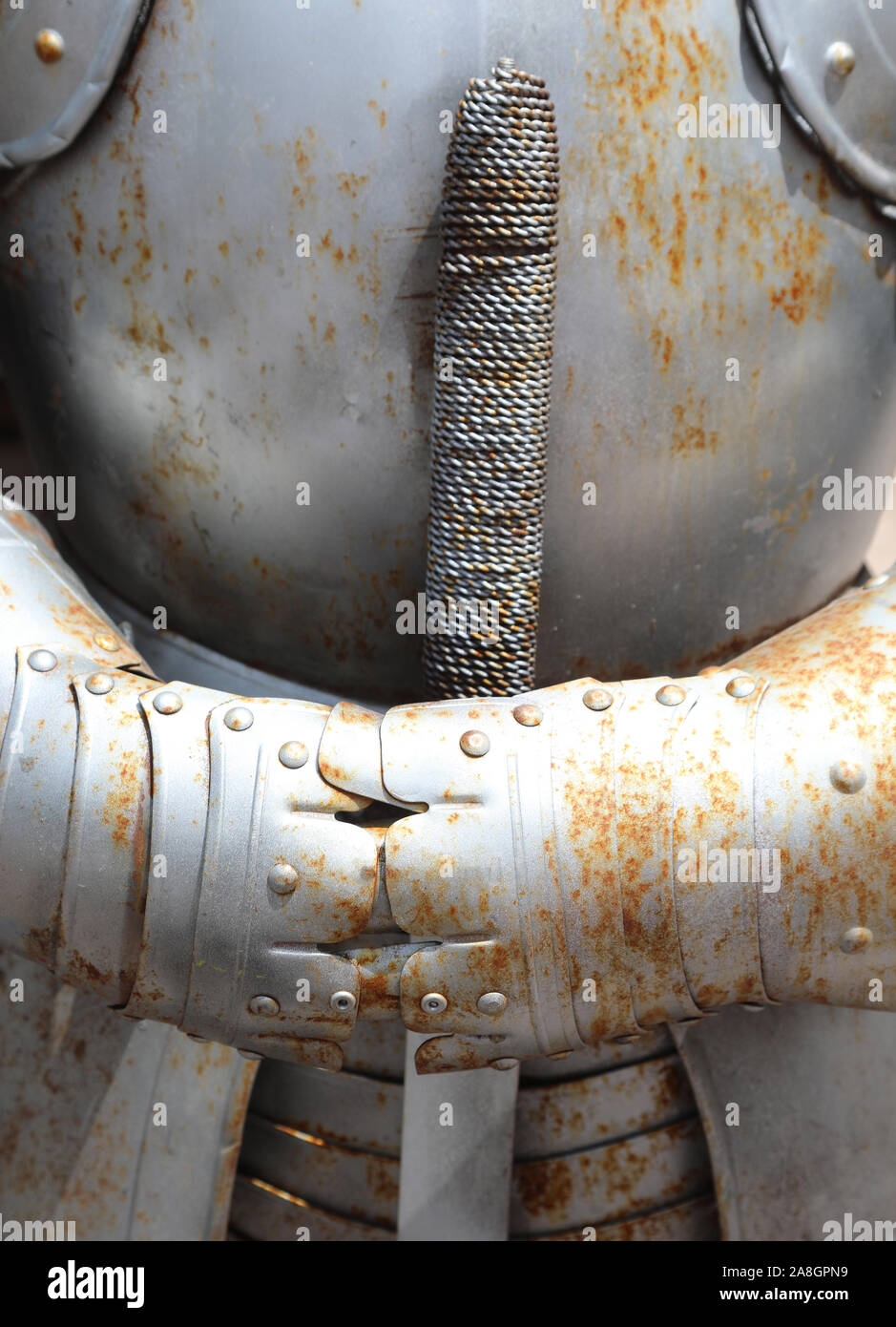 rusty steel armor of a medieval knight Stock Photo - Alamy