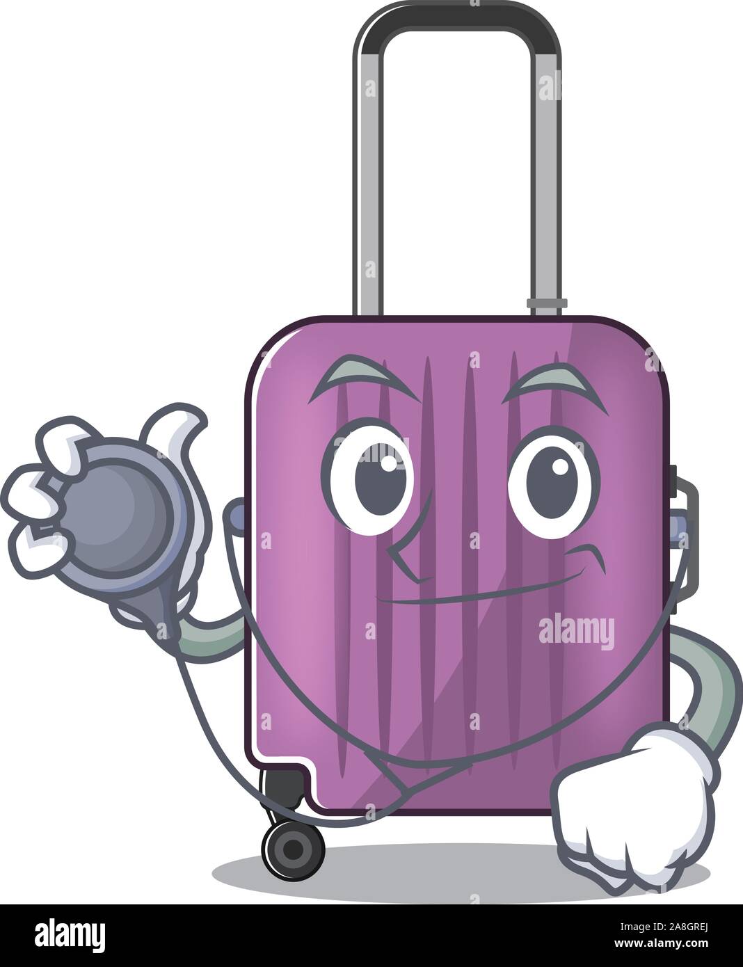 doctor mascot cartoon style travel suitcase cute Stock Vector Image ...