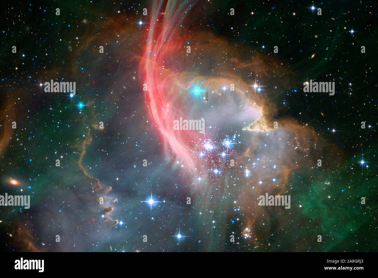 Nebula, starfield, cluster of stars in outer space. Beauty of endless ...