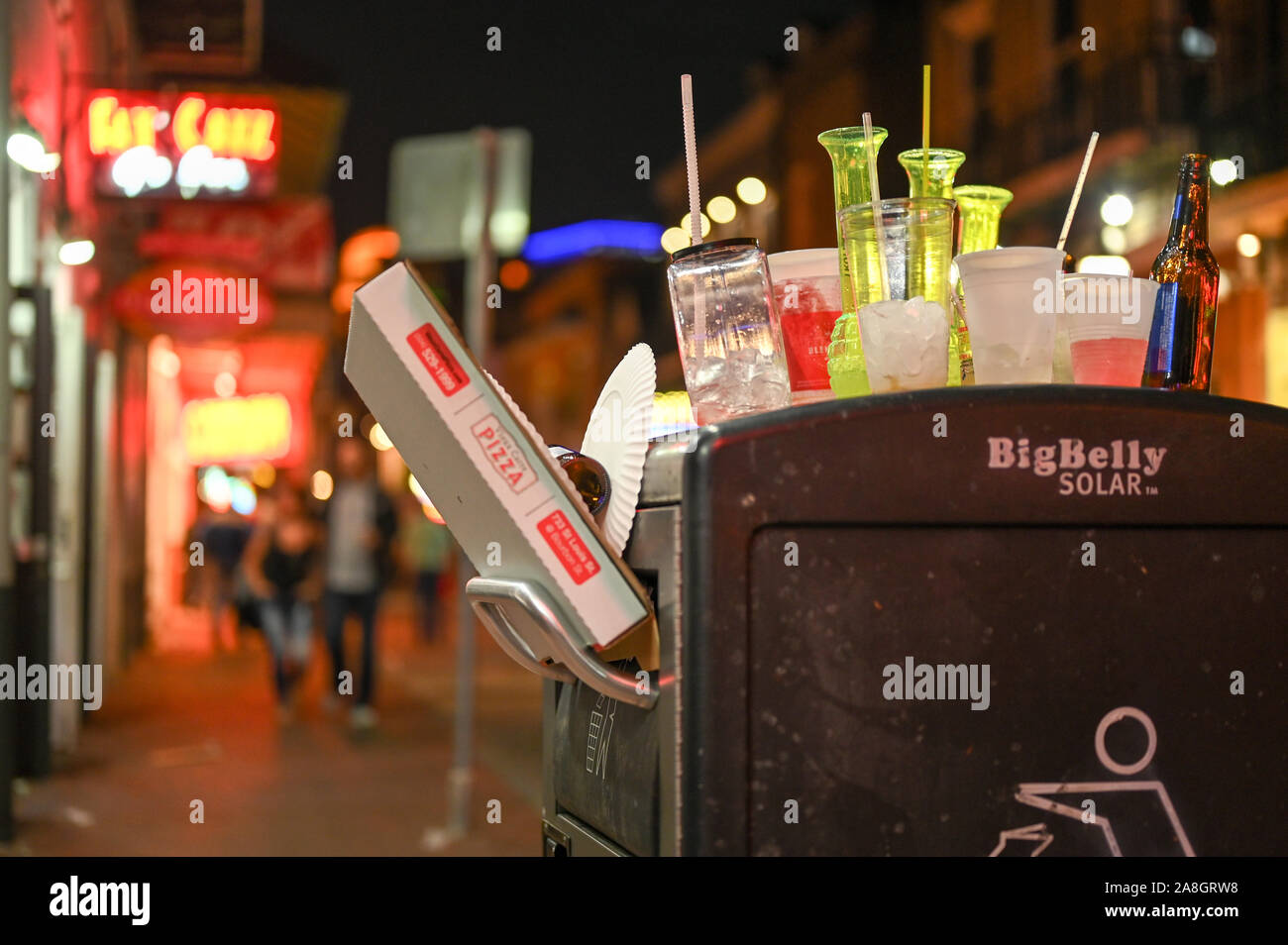 Bourbon Street by night in New Orleans. This historic street in the ...