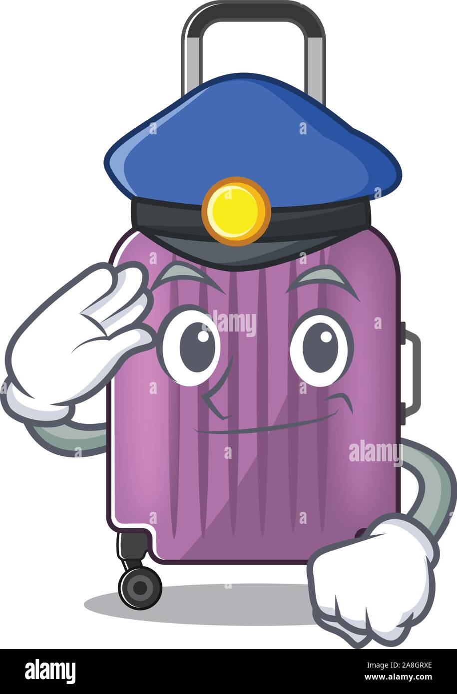 police mascot cartoon style travel suitcase cute Stock Vector Image ...