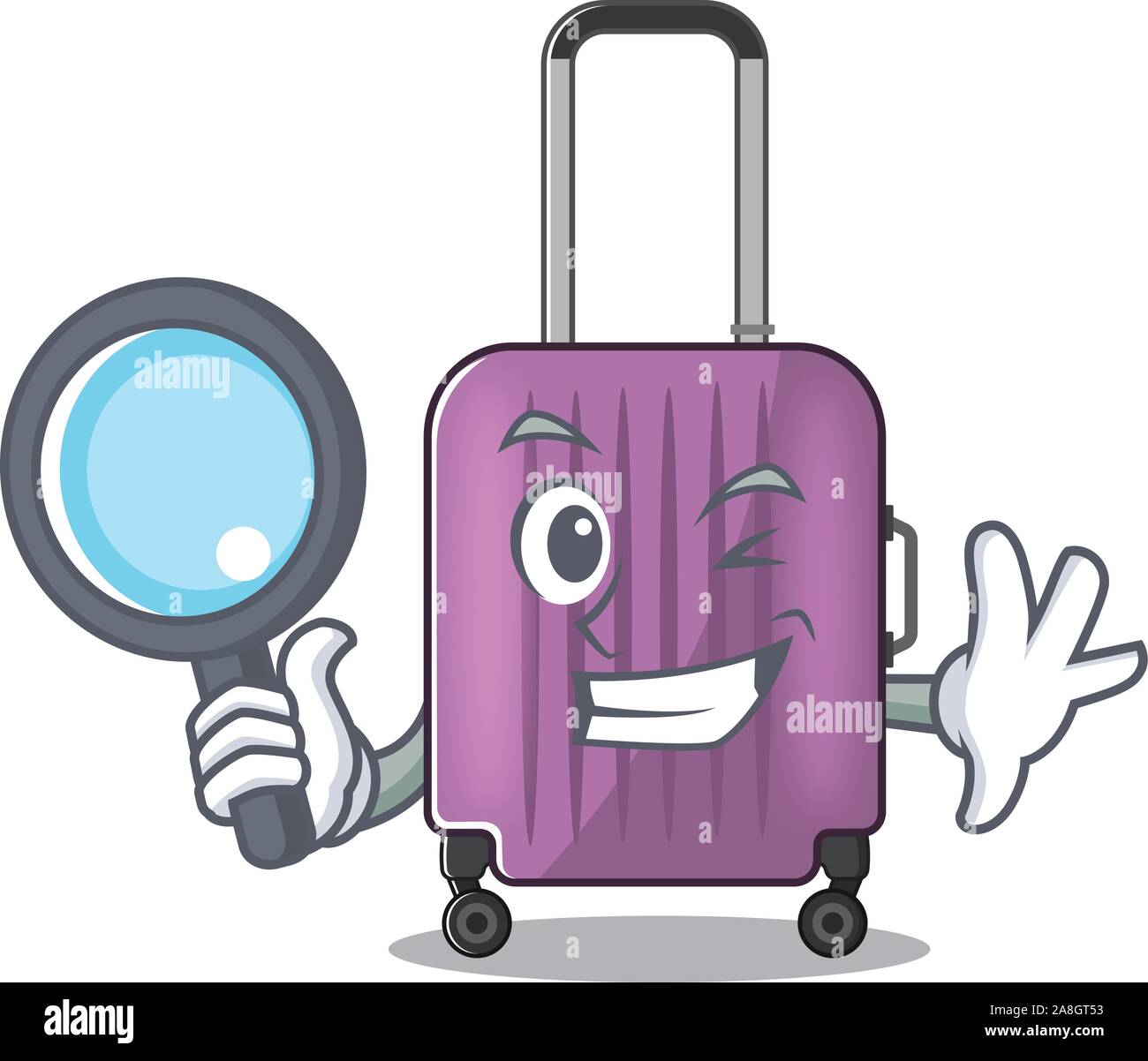 travel suitcase detective isolated with the cartoon Stock Vector Image ...