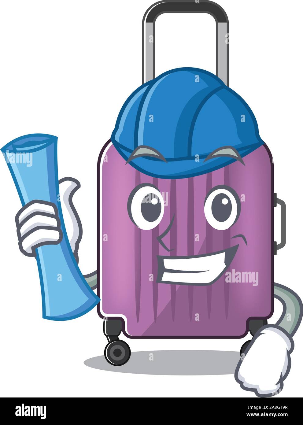 travel suitcase architect isolated with the cartoon Stock Vector Image ...