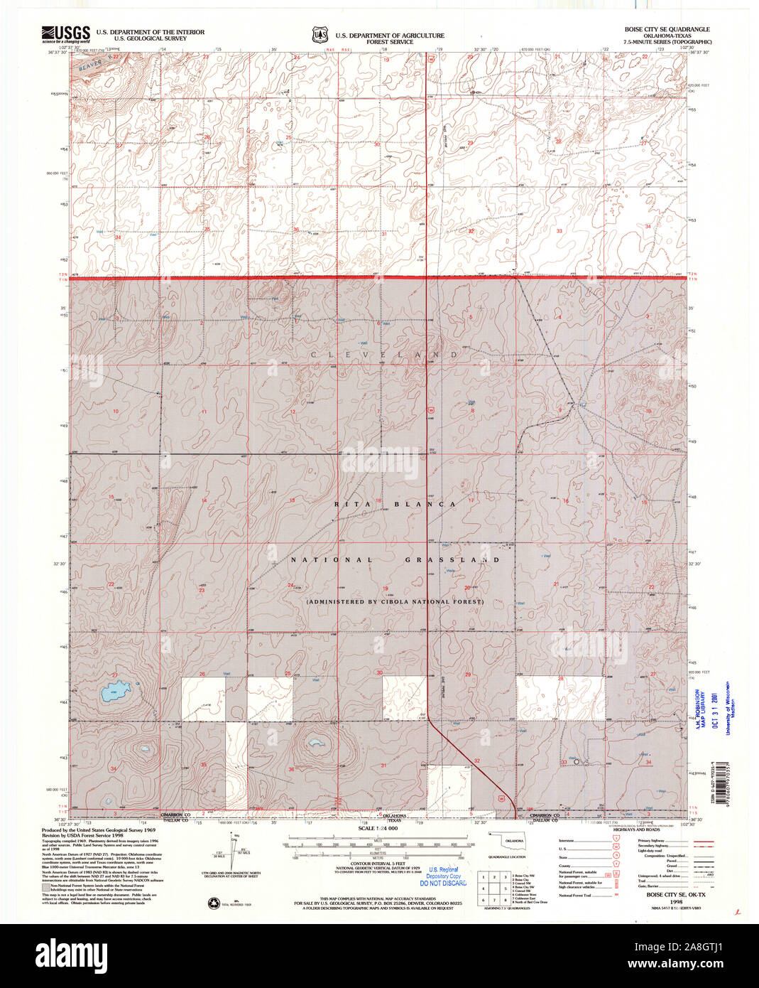 Map of boise topography Cut Out Stock Images & Pictures - Alamy