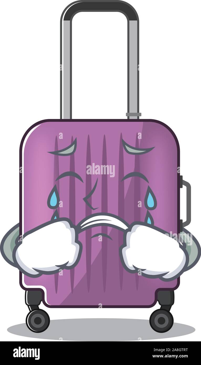 cute travel suitcase the crying mascot shape Stock Vector Image & Art ...