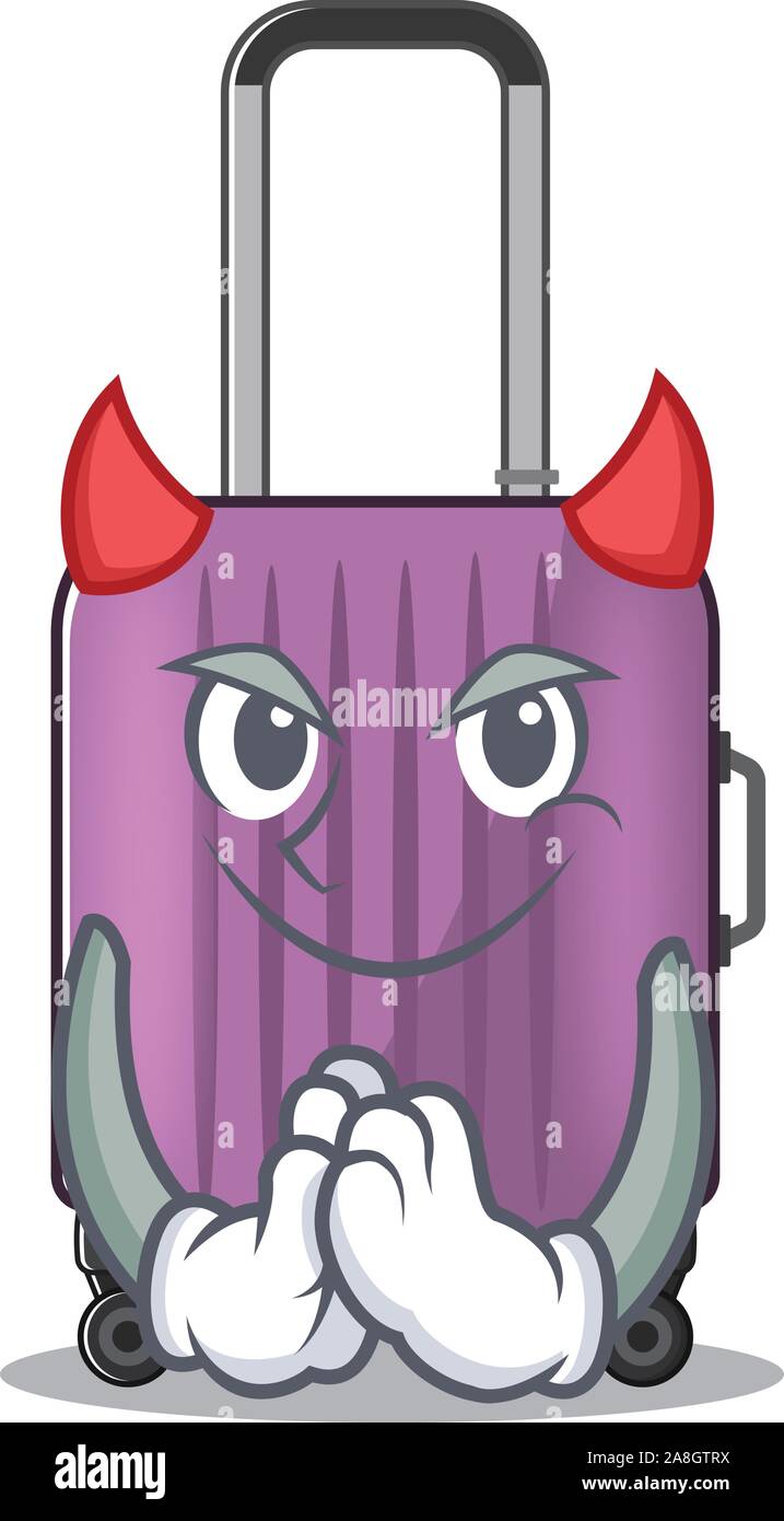 cute travel suitcase the devil mascot shape Stock Vector Image & Art ...